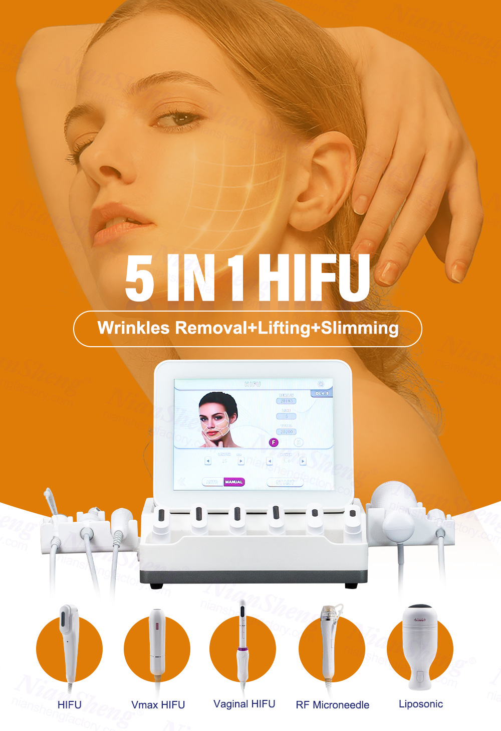 7D Hifu Ultrasonic 5IN1 Microneedle Vmax Wrinkle Removal
